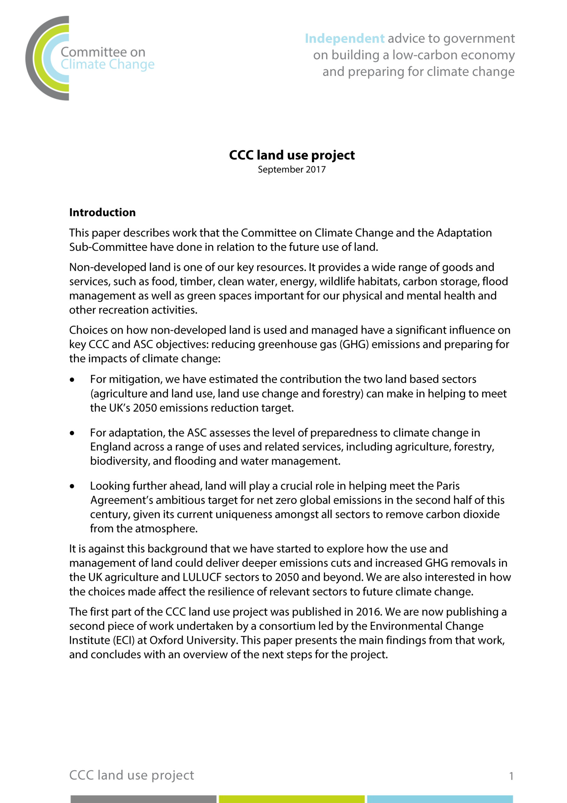 CCC land use project update - Climate Change Committee