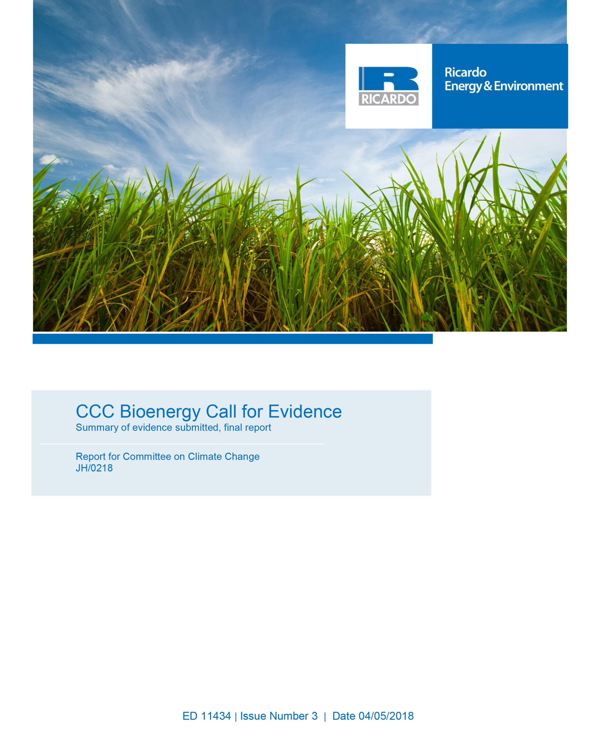 Bioenergy Call for Evidence report - Climate Change Committee