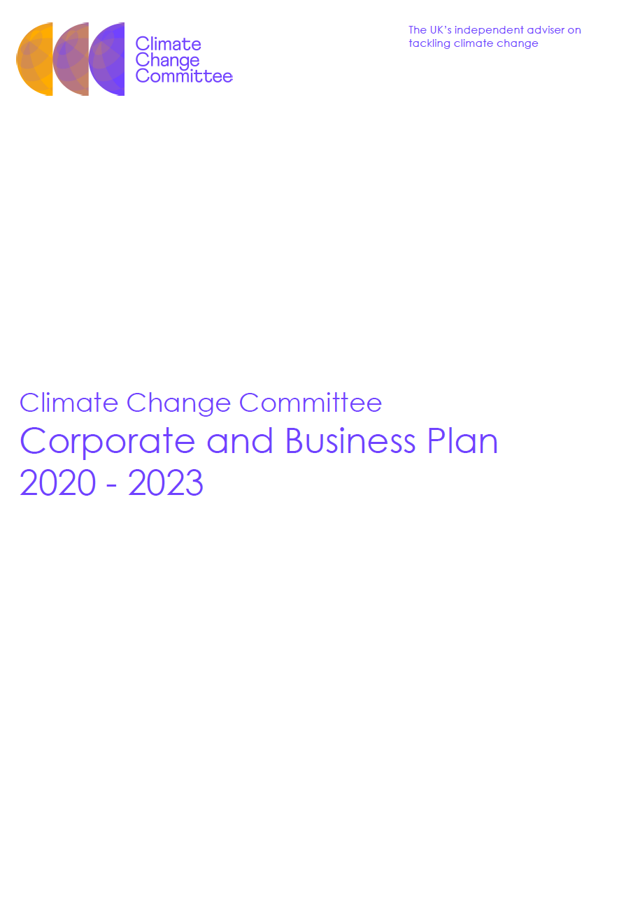 Corporate plan for 2020-2023 - Climate Change Committee