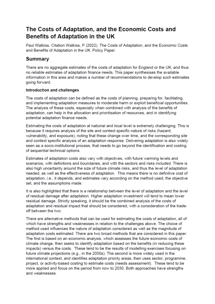 Adaptation - Climate Change Committee